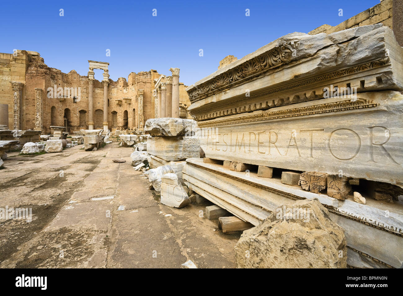 Severan Basilica, Archaeological Site of Leptis Magna, Libya, Africa ...
