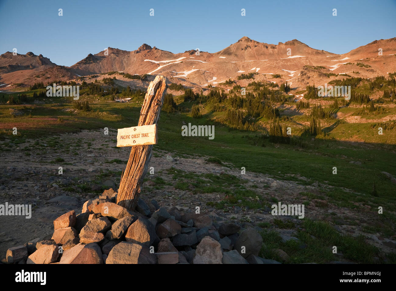 Pacific Crest Trail Signpost in the Goat Rocks Wilderness, Gifford ...