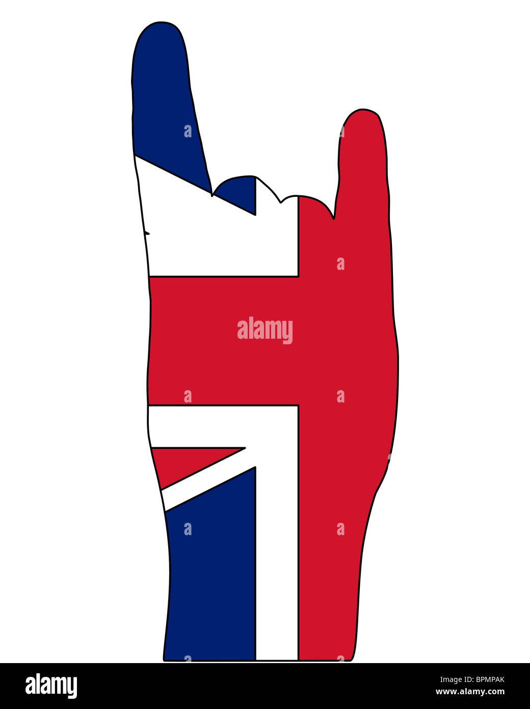 British finger signal Stock Photo - Alamy
