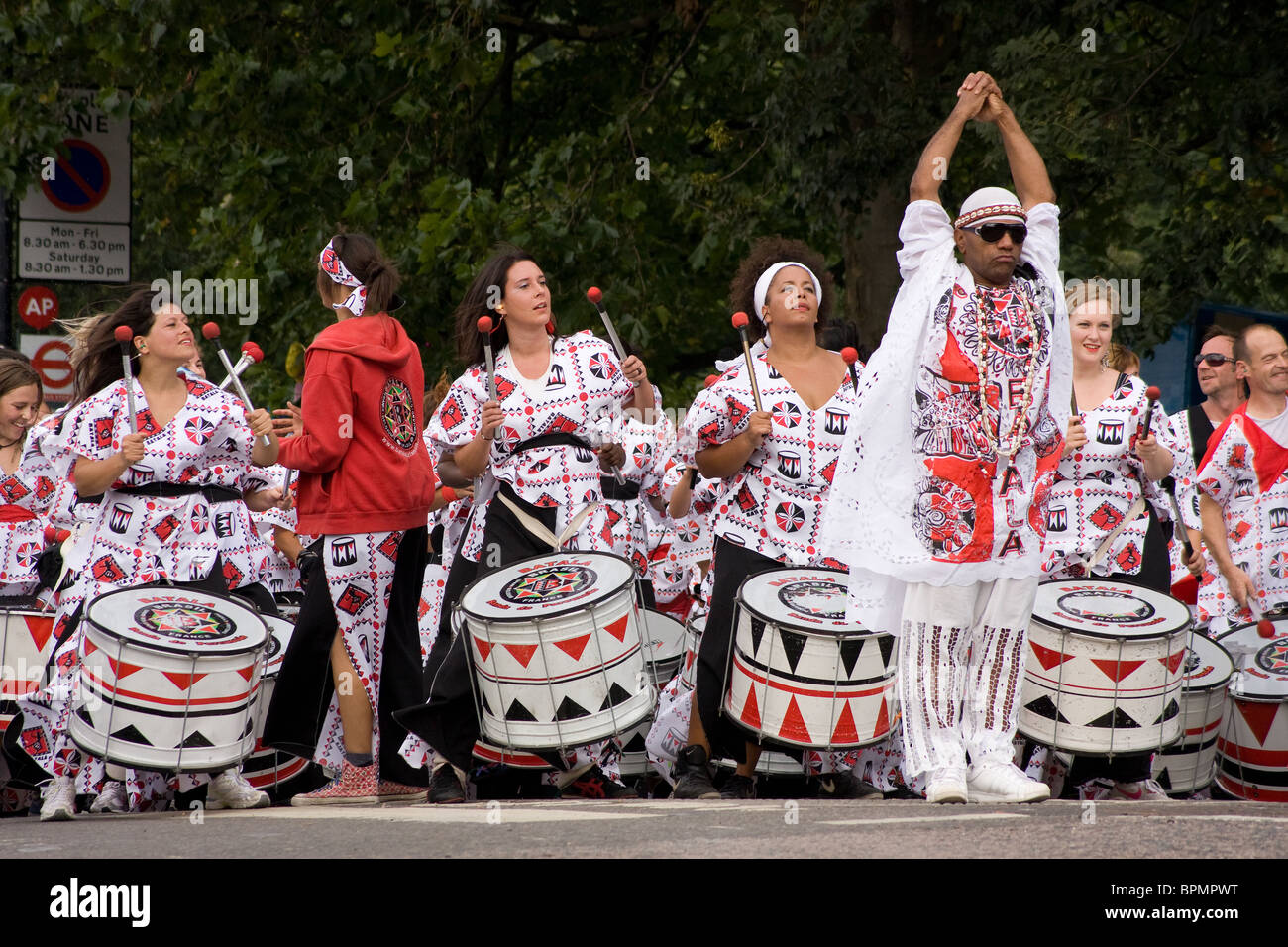 brasilian samba drummers parade drums large brazil Stock Photo - Alamy