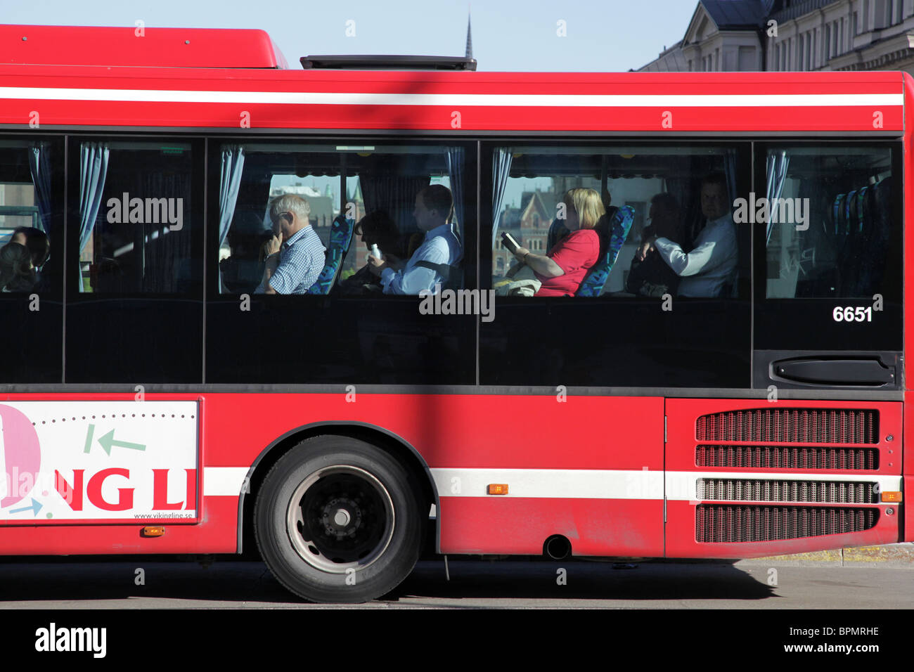 Public transport bus commuters near Central Station Stockholm Sweden ...