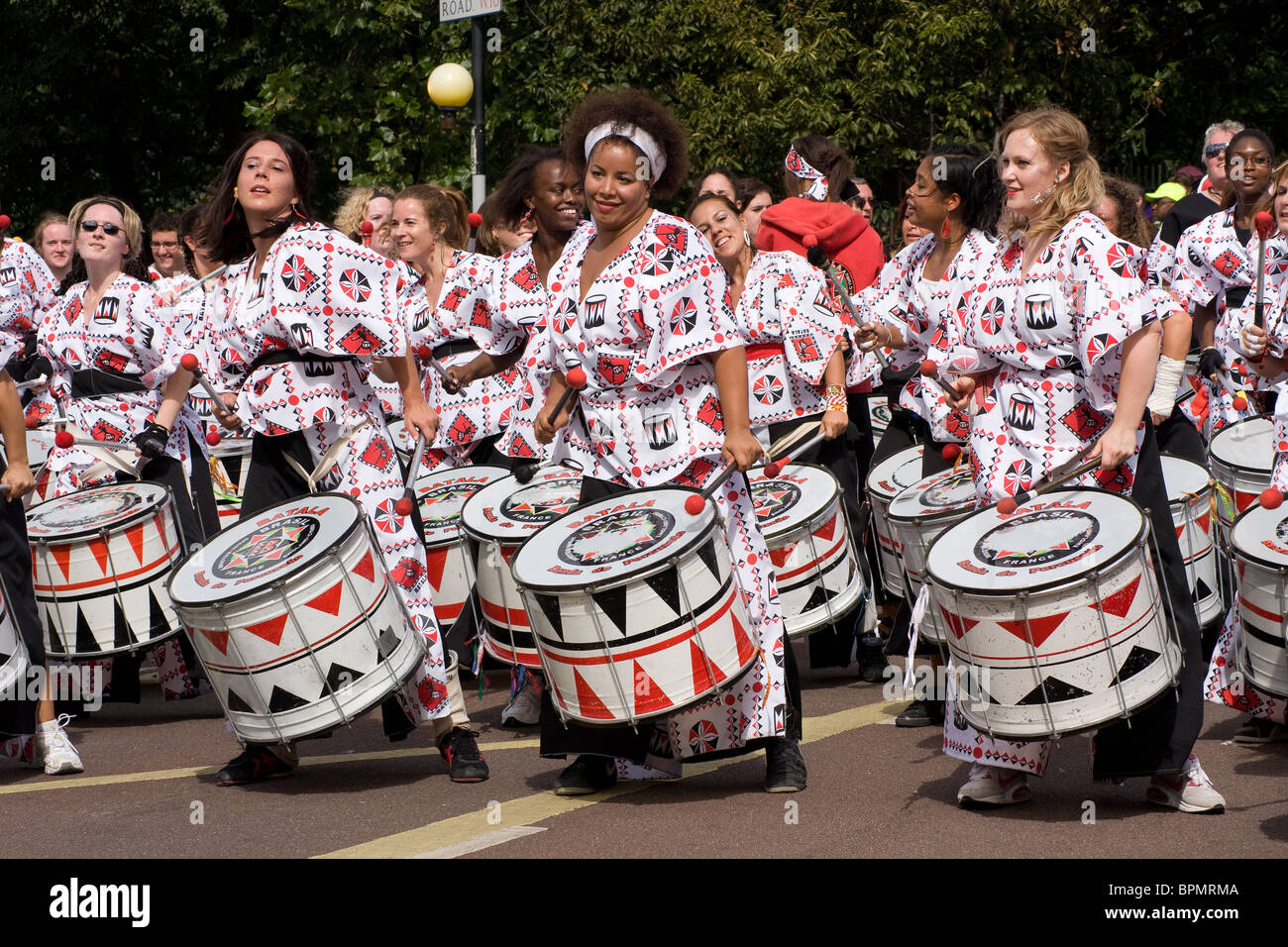 brasilian samba drummers parade drums large brazil Stock Photo - Alamy