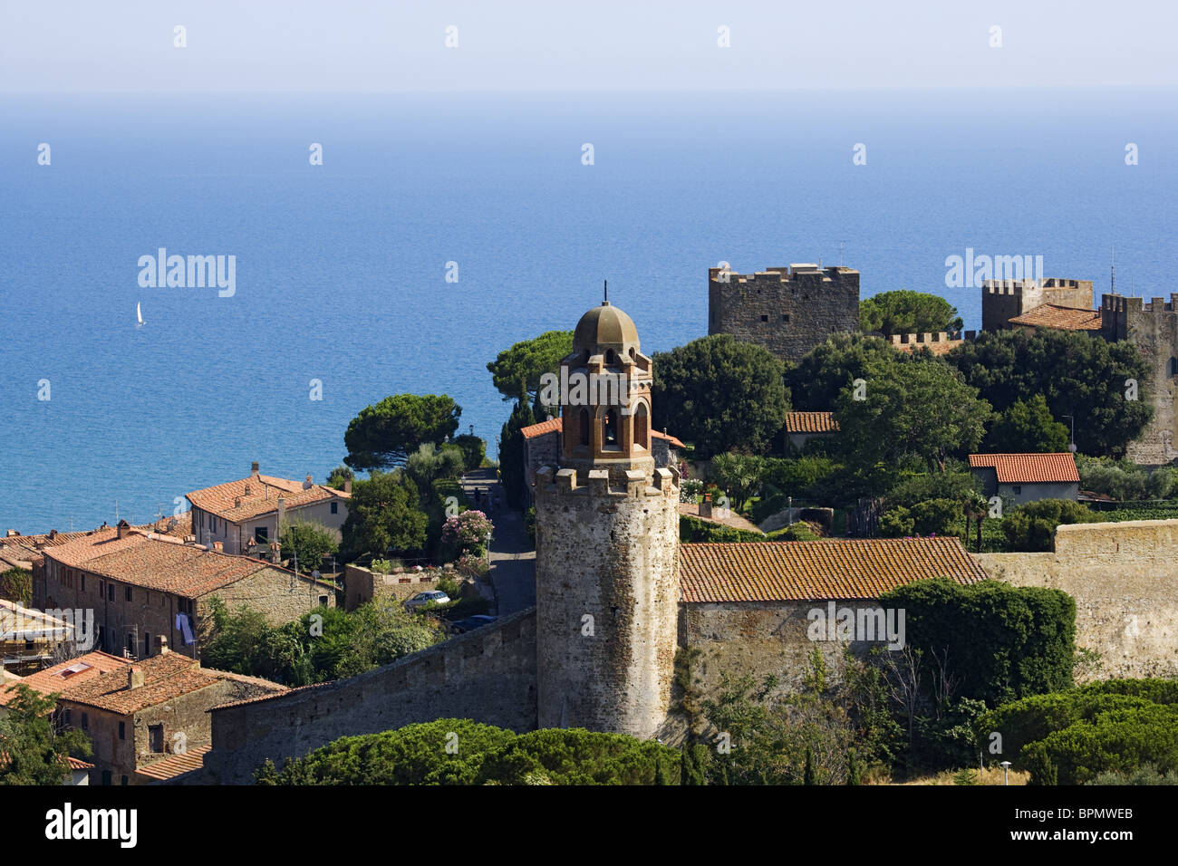 Old town and castle of Castiglione della Pescaia, Tuscany, Italy Stock ...