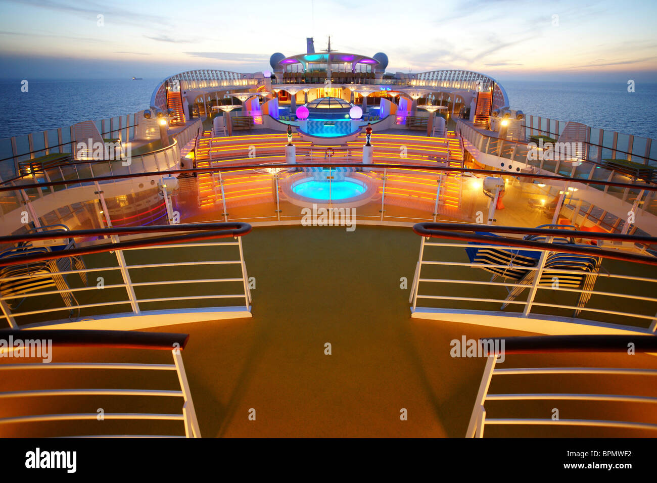 AIDA Bella cruiser in the evening, Mediterranean Sea Stock Photo - Alamy