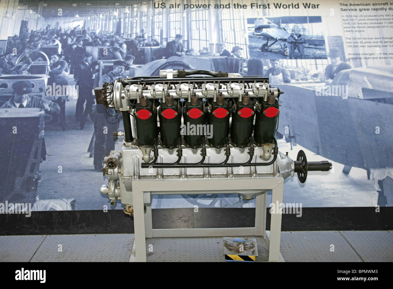 A WW1 American Aircraft engine on display at the American Air Museum ...