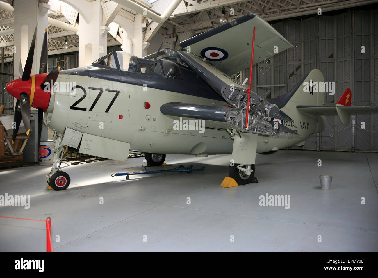 The contra-rotating propeller blades on the front of a 1950s Royal Navy ...