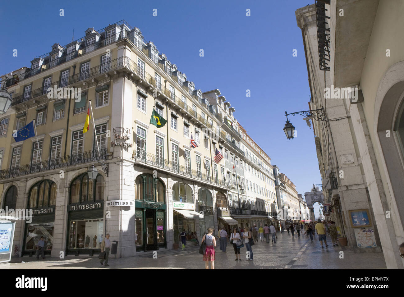 Rua Augusta, shopping street and pedestrian area in Baixa quarter ...