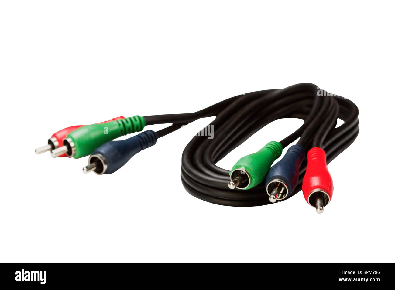 Video cable isolated on a white background Stock Photo - Alamy