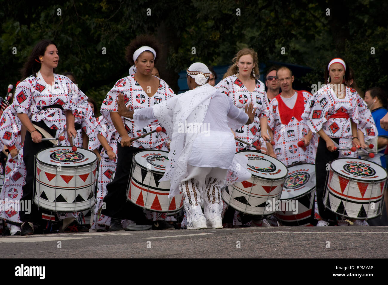 brasilian samba drummers parade drums large brazil Stock Photo - Alamy