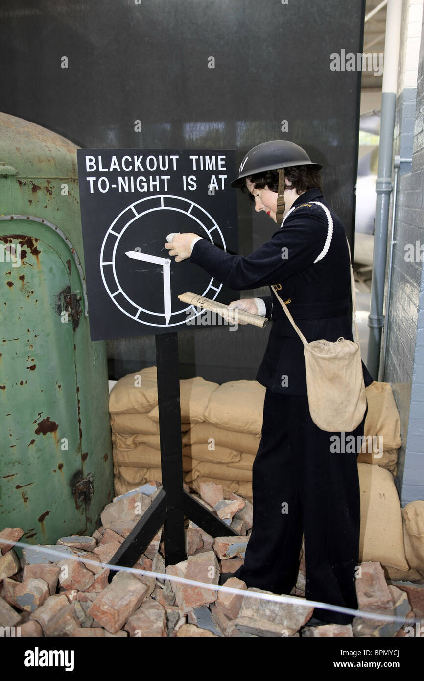 WW2 Recreation Woman Civil Defence Blackout clock display at the ...