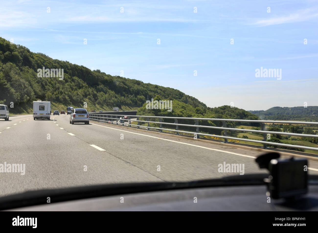Cars and transport of every description on the M5 Motorway in Somerset ...