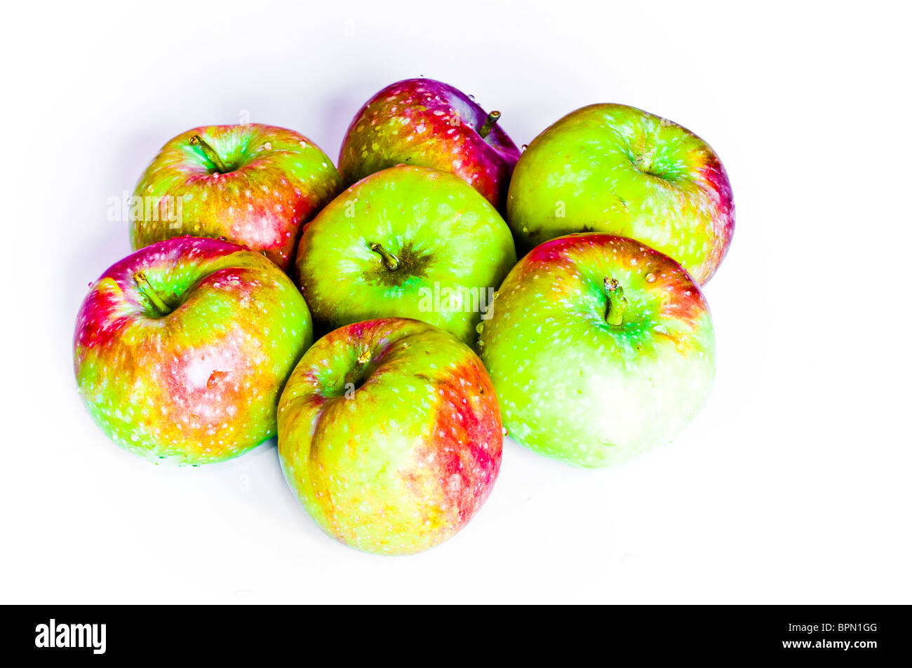 Red and green apples isolated on white background Stock Photo - Alamy
