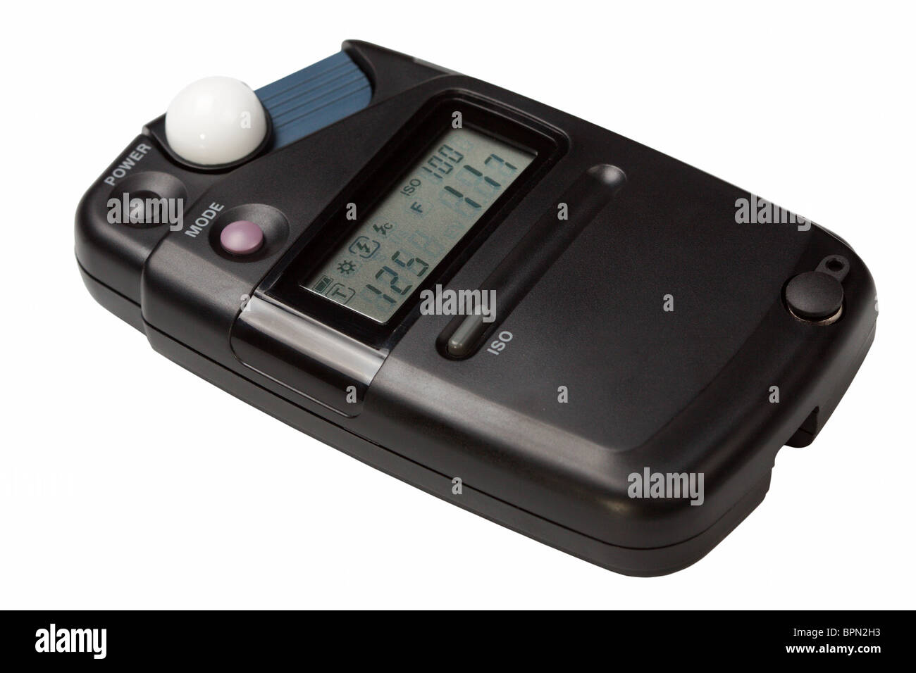 Black flashmeter isolated on a white background Stock Photo - Alamy