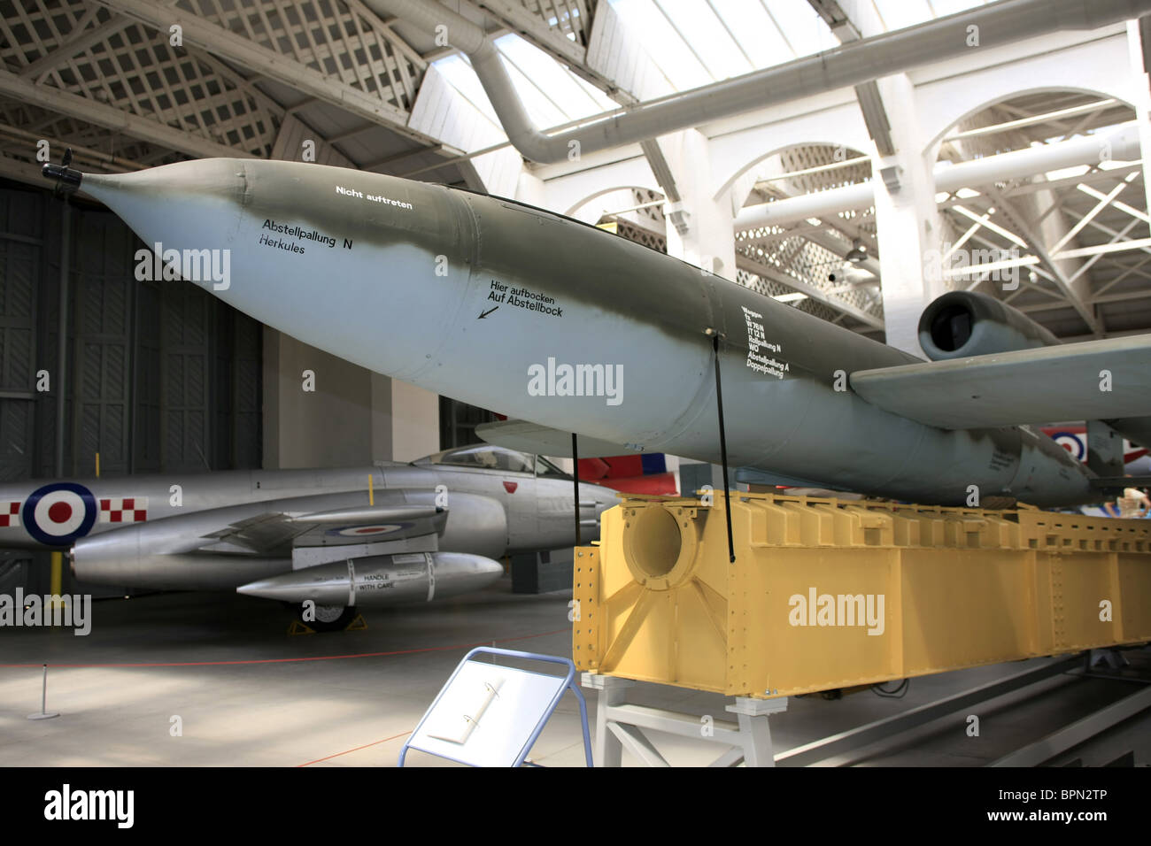 A German WW2 V1 Flying Bomb on display at the Imperial War Museum ...