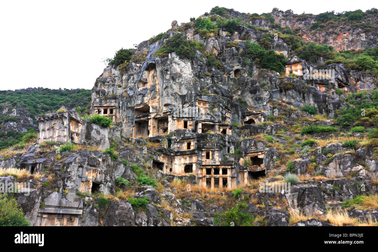 Lycian Rock Tombs in Myra, Aegean Coast, Turkey Stock Photo - Alamy