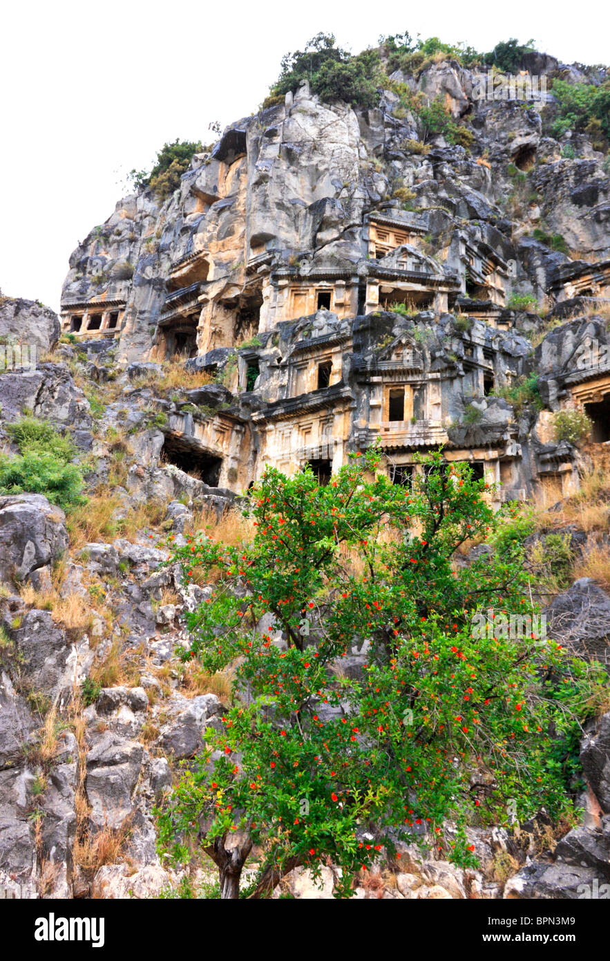 Lycian Rock Tombs in Myra, Aegean Coast, Turkey Stock Photo - Alamy