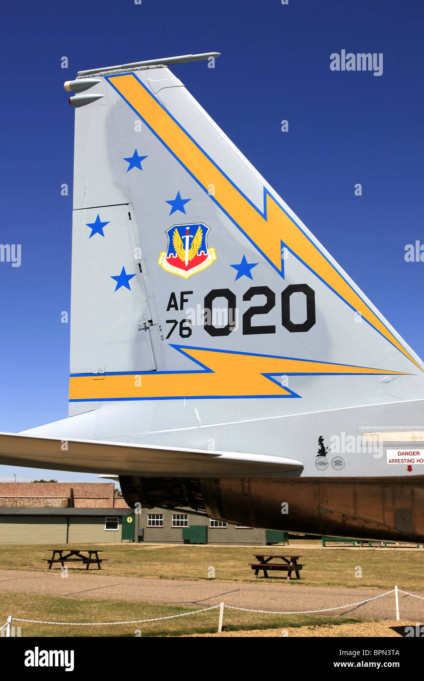 Close up of the markings on an F-15 Eagle jet Fighter from the USAF ...