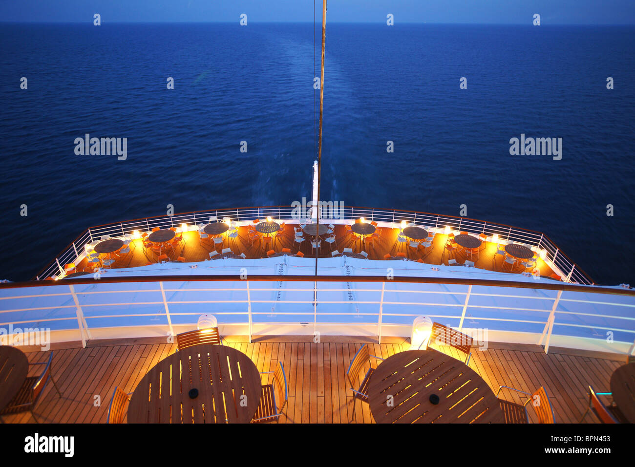 Stern of AIDA Bella cruiser in the evening, Mediterranean Sea Stock ...