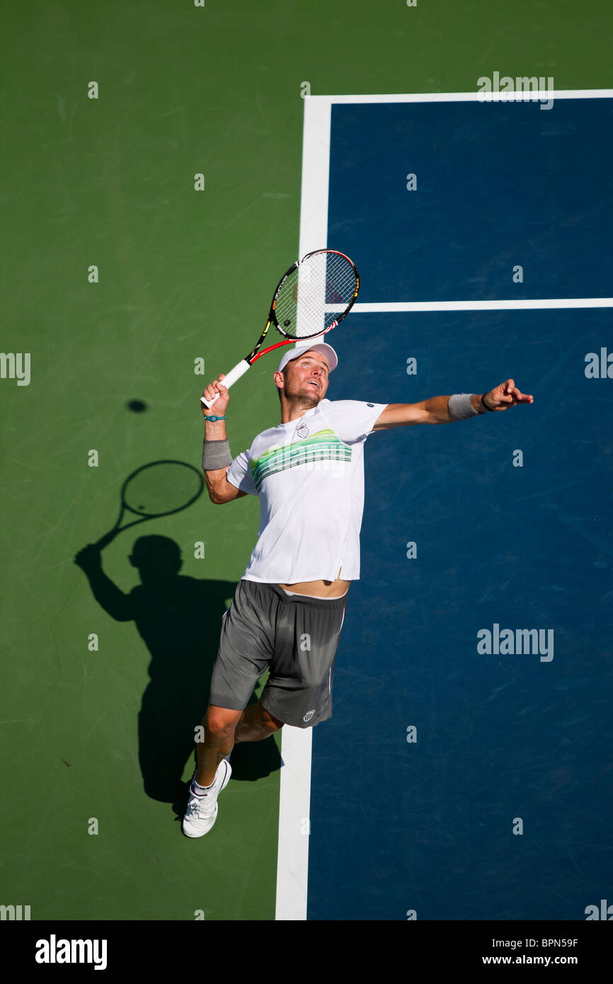 Mardy Fish (USA) competing at the 2010 US Open Tennis Stock Photo - Alamy