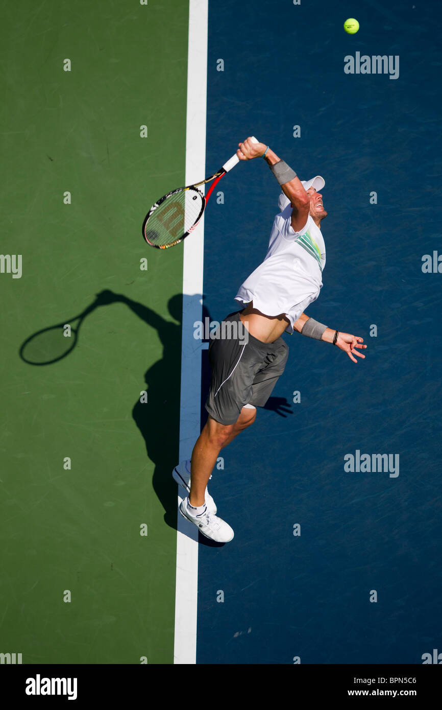 Mardy Fish (USA) competing at the 2010 US Open Tennis Stock Photo - Alamy