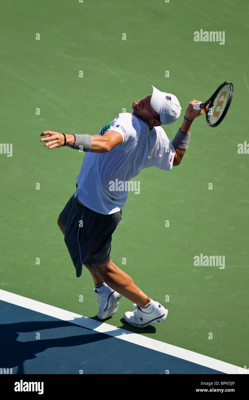 Mardy Fish (USA) competing at the 2010 US Open Tennis Stock Photo - Alamy