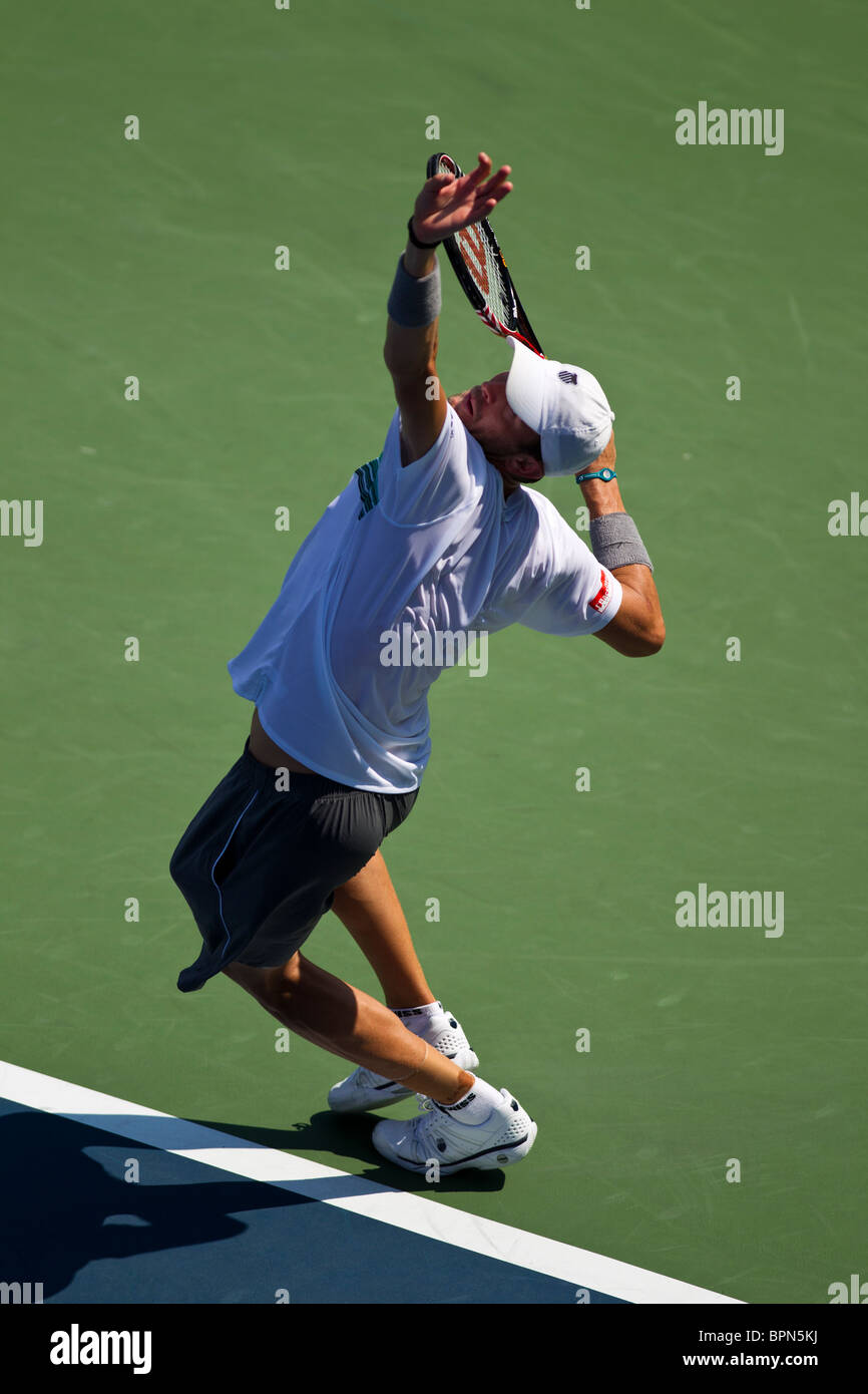 Mardy Fish (USA) competing at the 2010 US Open Tennis Stock Photo - Alamy