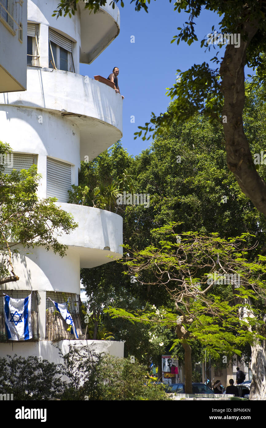 Original Bauhaus Building, Dizengoff Street, Tel Aviv, Israel, Middle ...