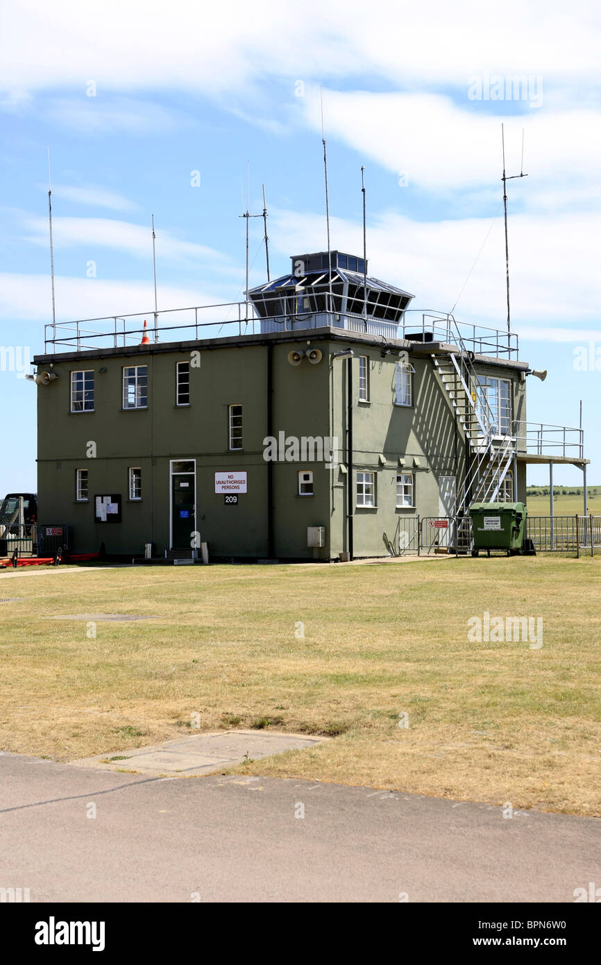 WW2 Air Traffic Control Tower at Duxford Cambridgeshire UK Stock Photo ...