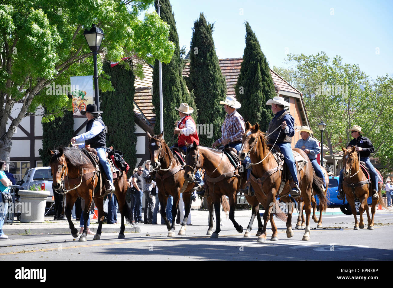 Cowboy parade, Solvang, California, USA Stock Photo - Alamy