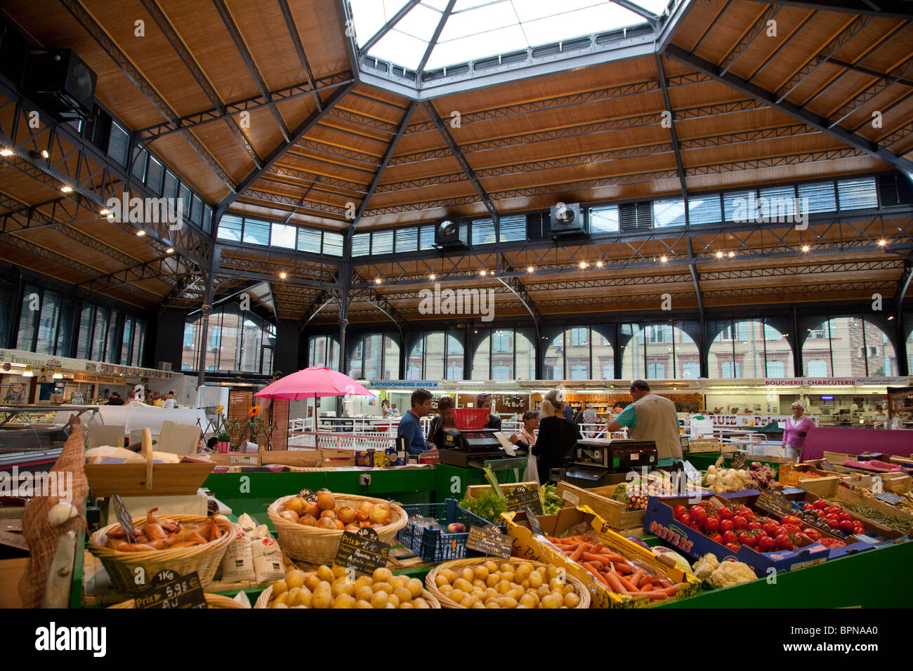 Covered food market in Albi, France Stock Photo - Alamy