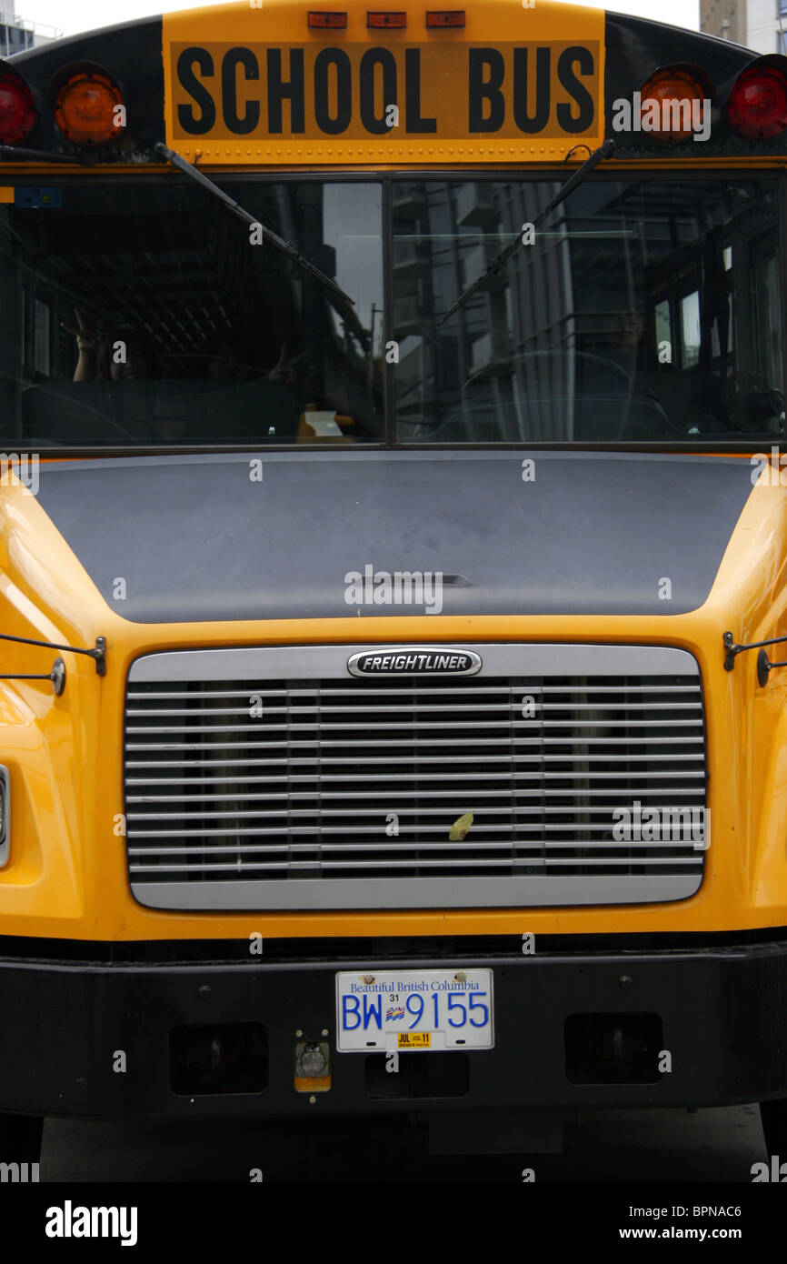 Front of North American school bus Stock Photo - Alamy
