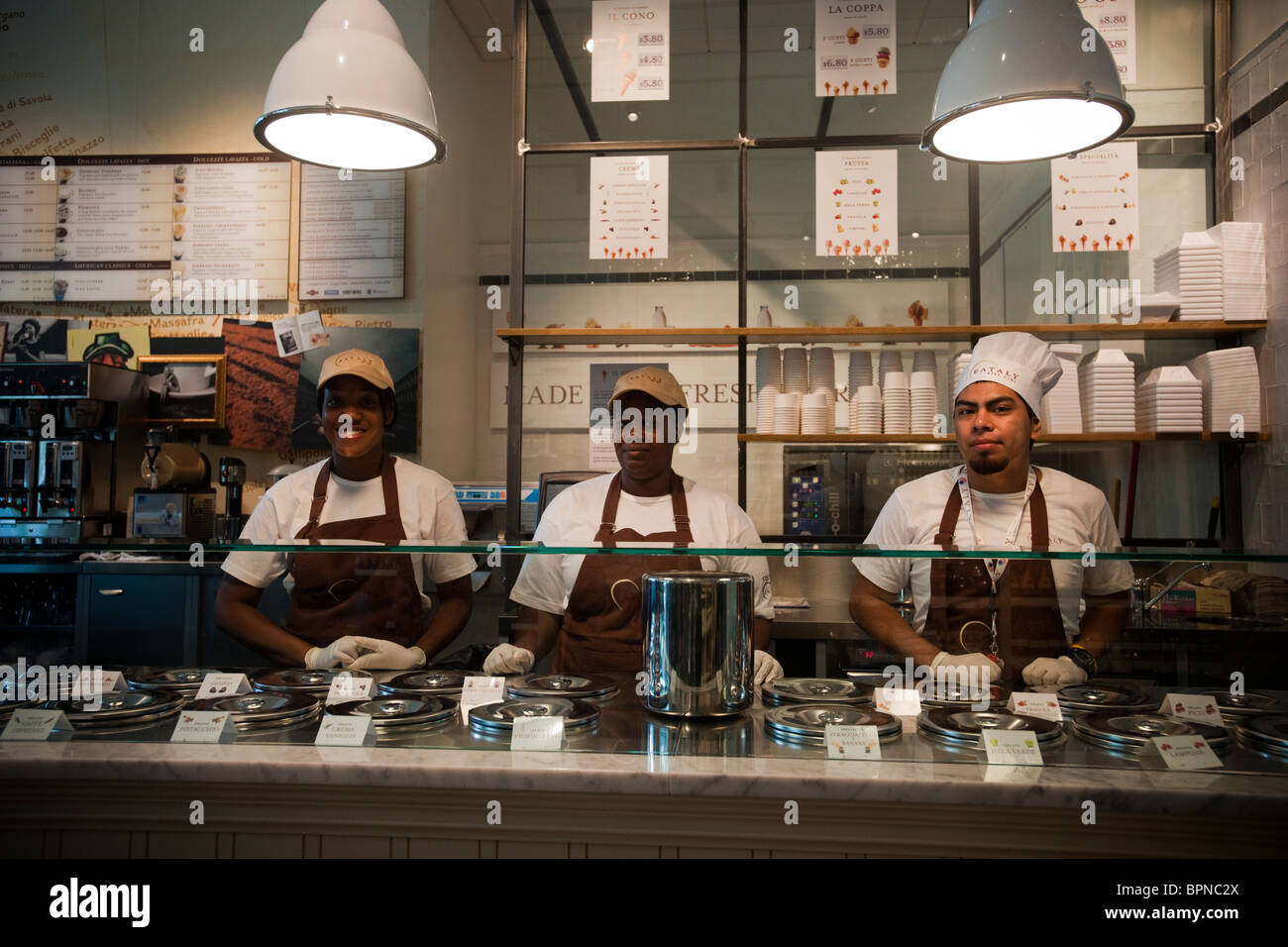 Gelato bar at Eataly the artisanal Italian food and wine marketplace in ...