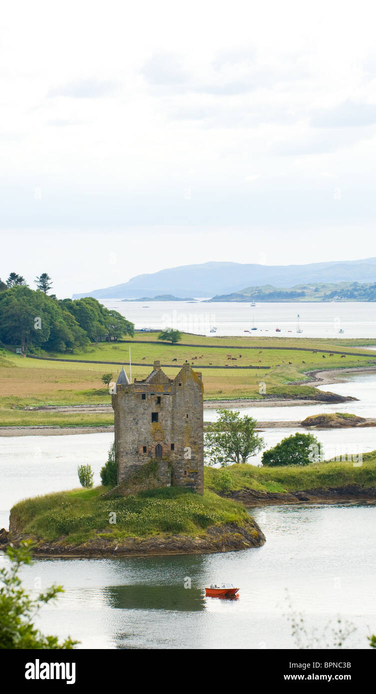 Castle Stalker on Loch Linnhe, Port Appin western Highlands, Scotland ...