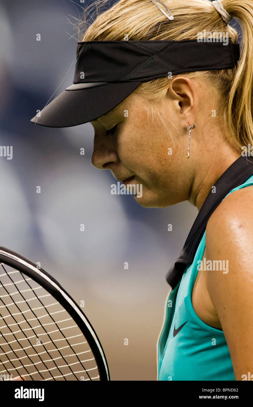 Maria Sharapova (RUS) competing at the 2010 US Open Tennis Stock Photo - Alamy