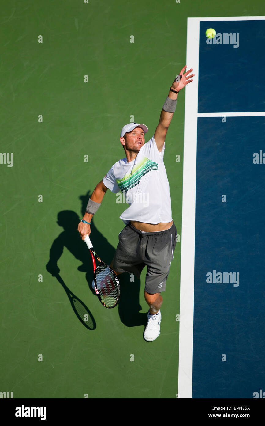 Mardy Fish (USA) competing at the 2010 US Open Tennis Stock Photo - Alamy