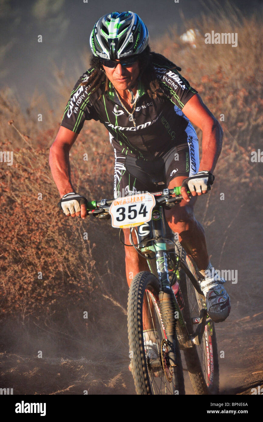 Mountain bike races at Irvine Lake in Southern California Stock Photo ...
