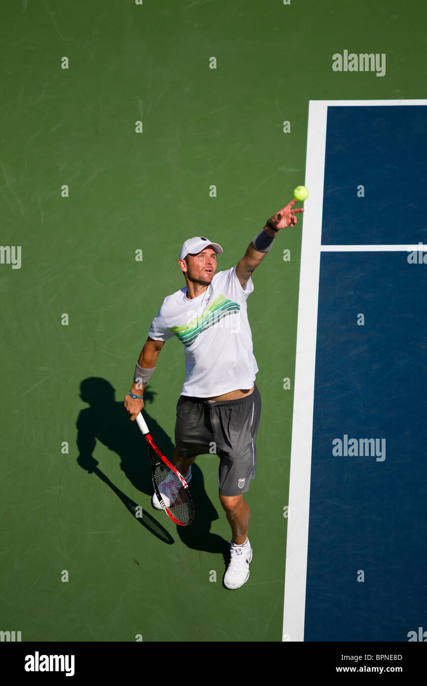 Mardy Fish (USA) competing at the 2010 US Open Tennis Stock Photo - Alamy