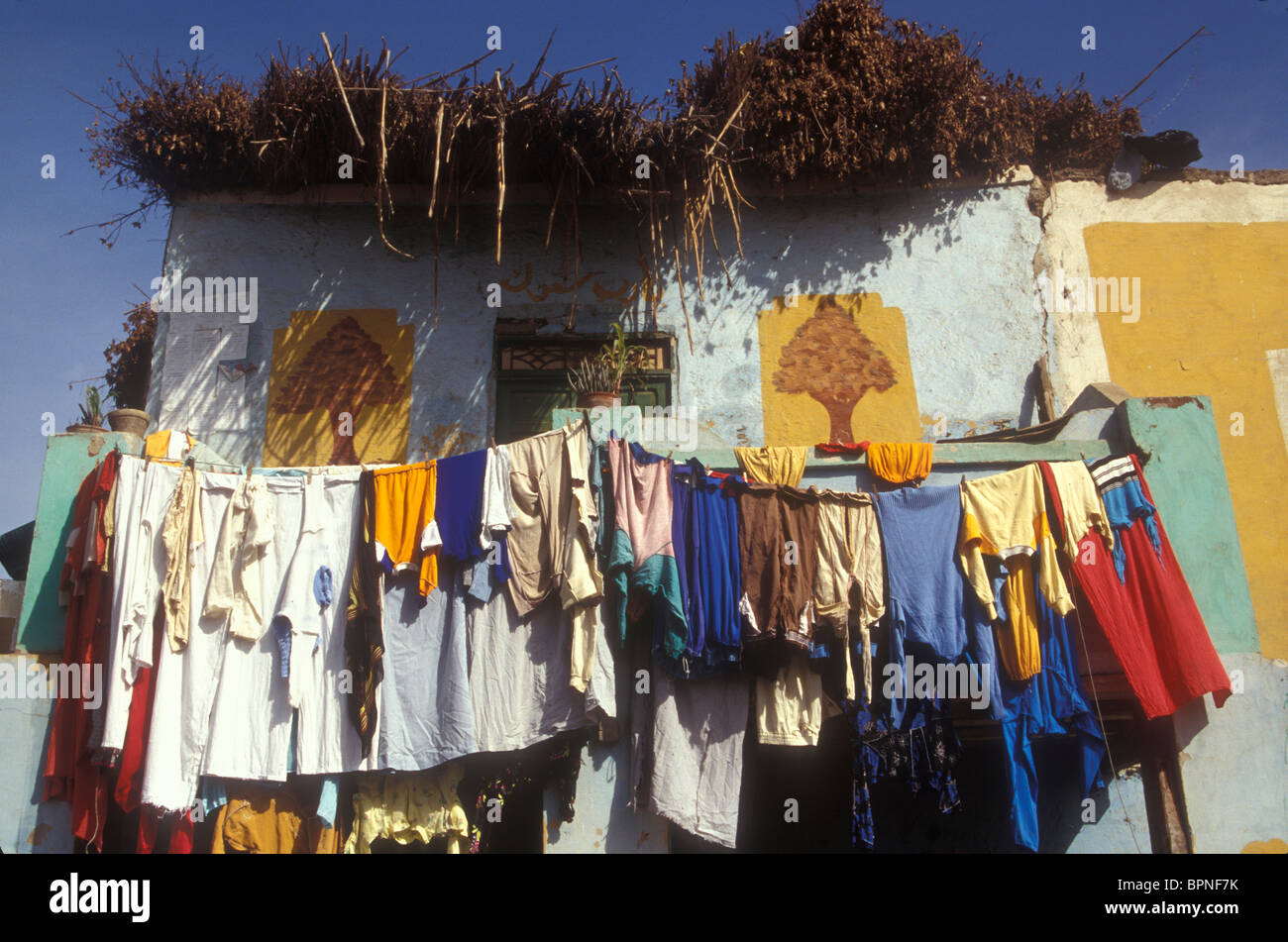 laundry hanging in a Egyptian village Stock Photo - Alamy