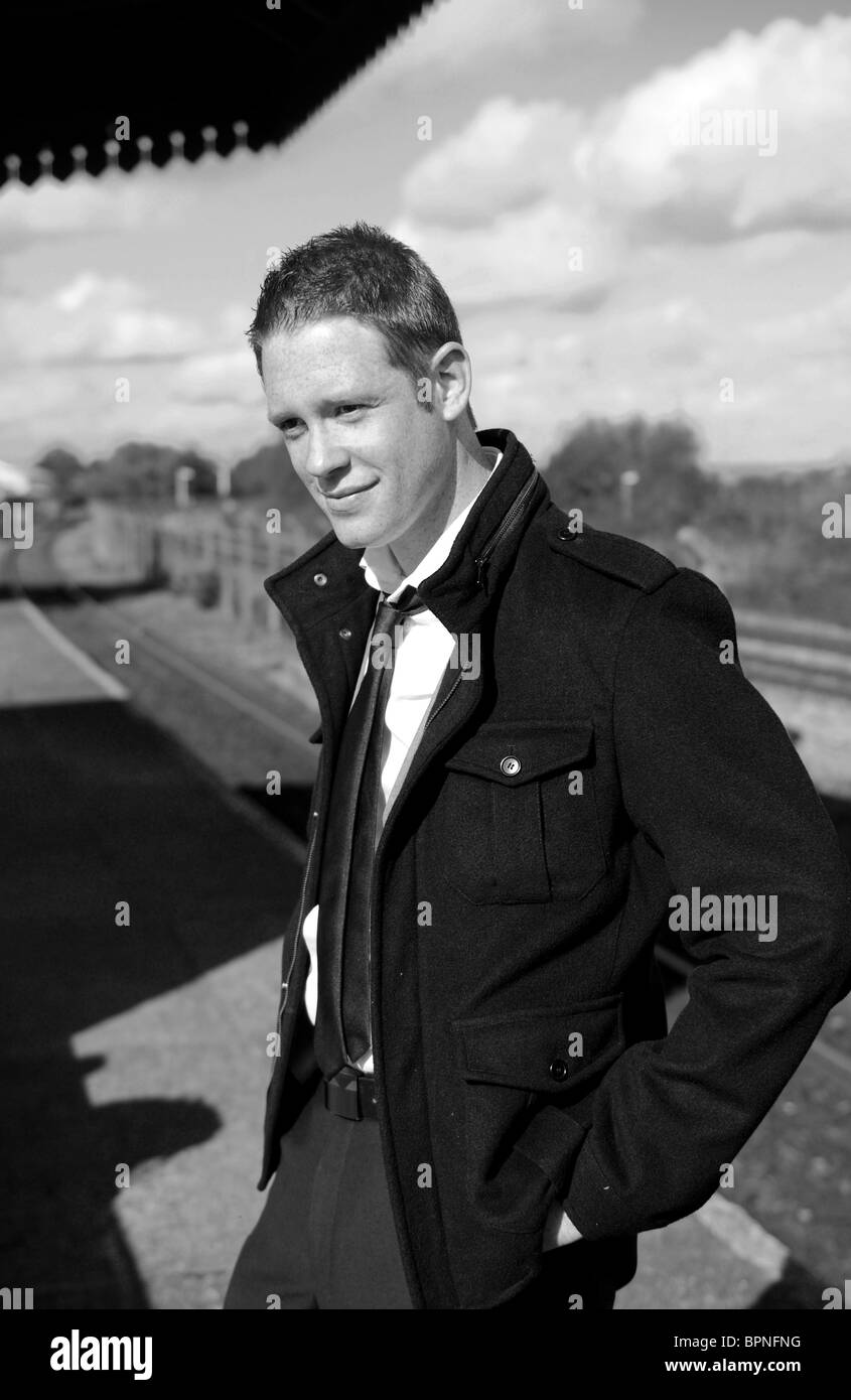 Attractive young guy red Black and White Stock Photos & Images - Alamy