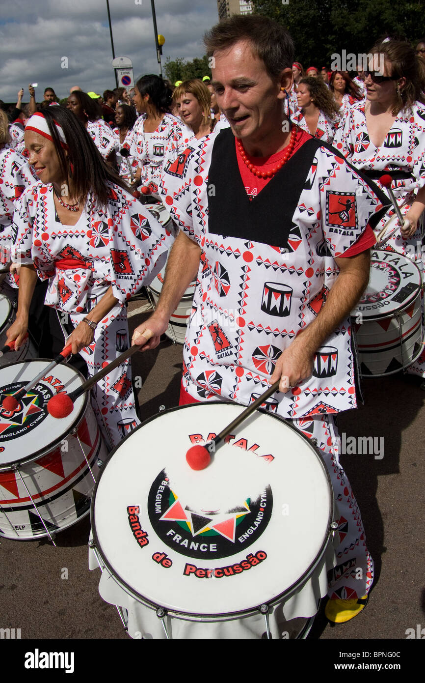 brasilian samba drummers parade drums large brazil Stock Photo - Alamy