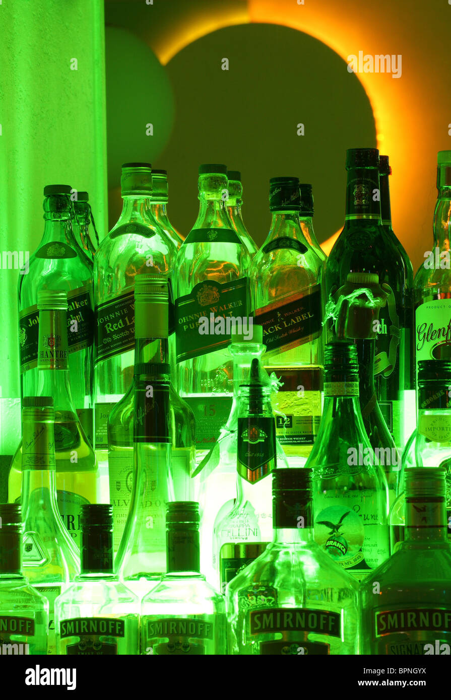Neon Alcohol Bottles