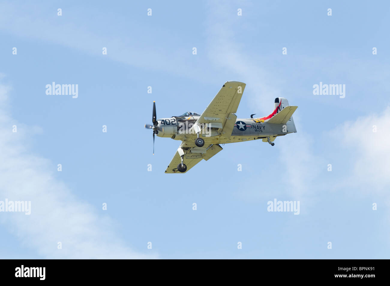 A US Navy Douglas A-1 Skyraider flying Stock Photo - Alamy