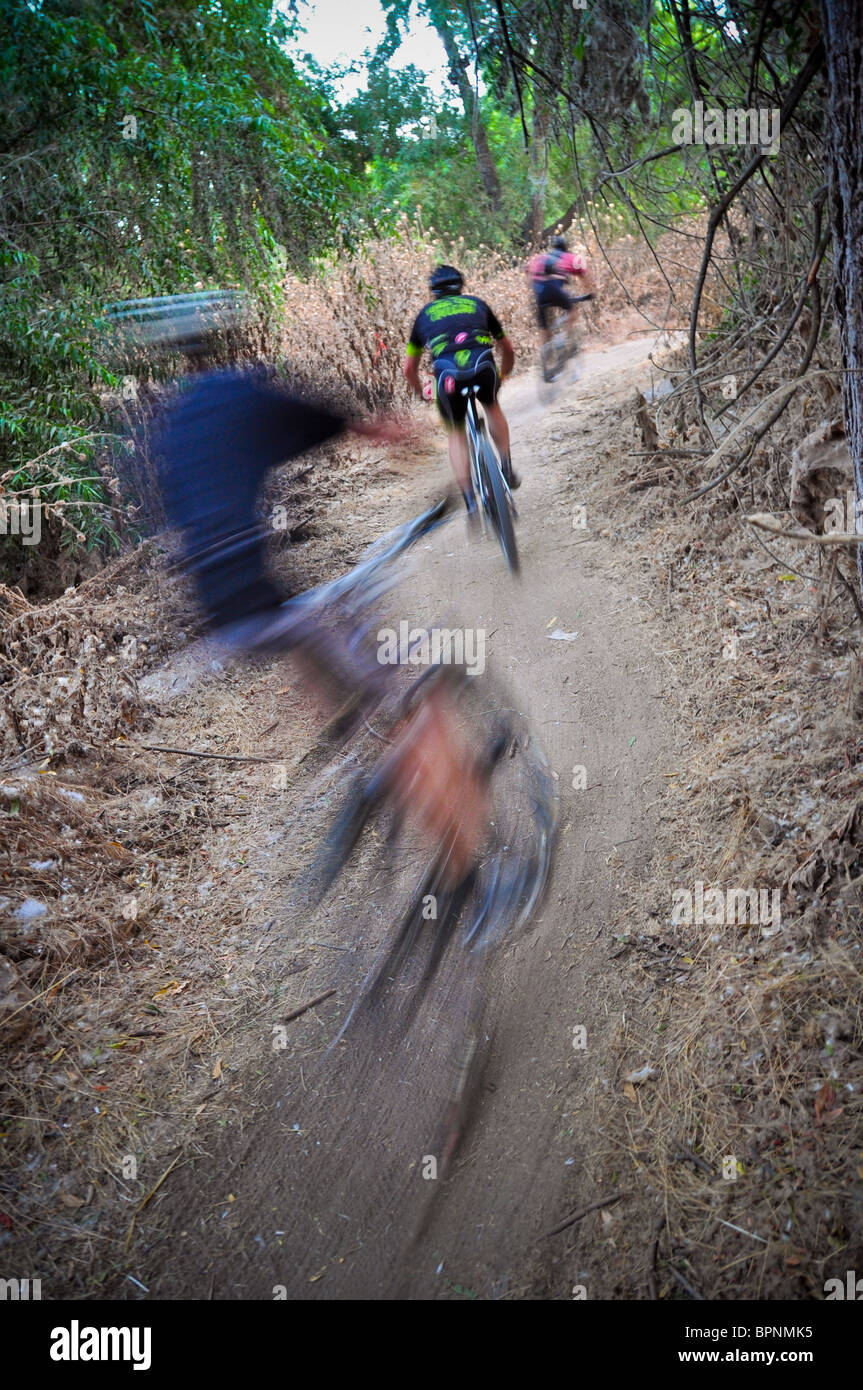Mountain bike races at Irvine Lake in Southern California Stock Photo ...