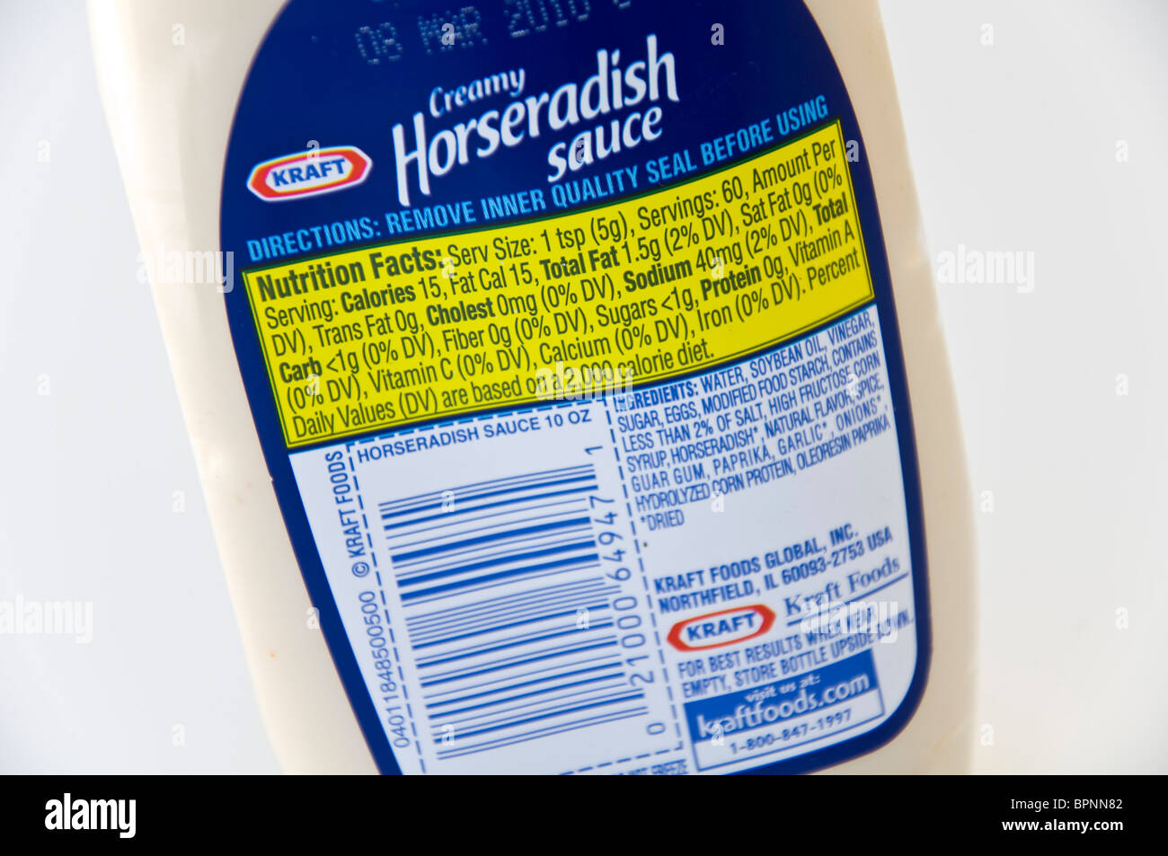 Ingredients label on the box Stock Photo - Alamy