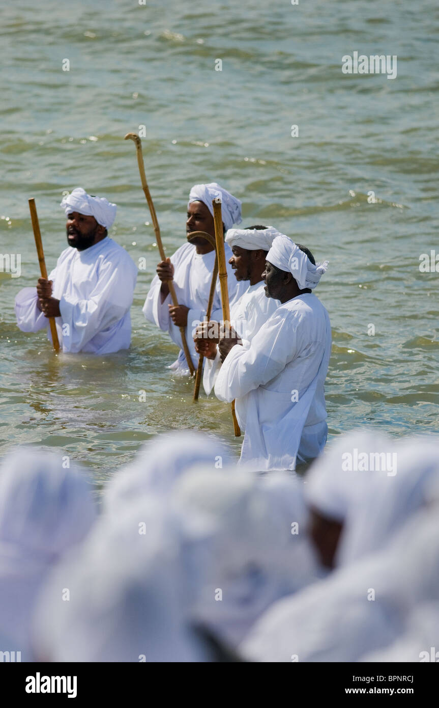 A religious ceremony being performed by members of the Apostles of ...