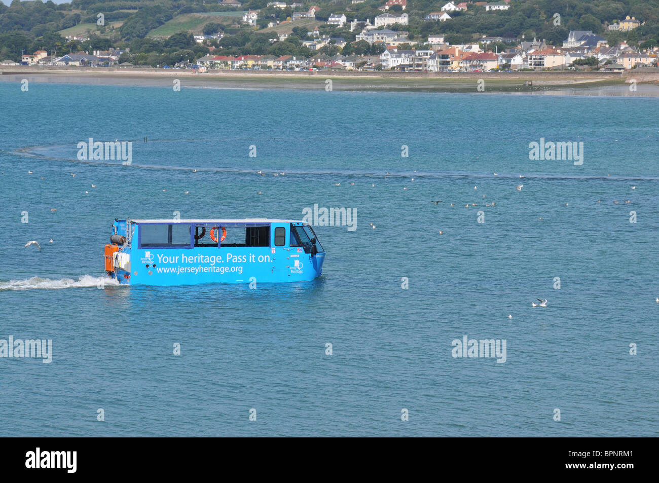 Amphibious craft Elizabeth castle to St Aubin, Jersey Stock Photo - Alamy