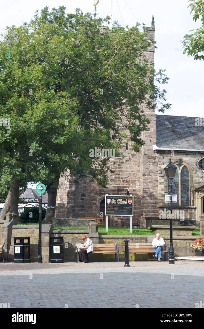 St Chad's parish church in the centre of Poulton-le-Fylde,Lancashire,UK ...