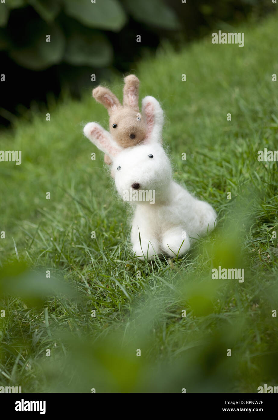 Stuffed toy rabbits Stock Photo - Alamy