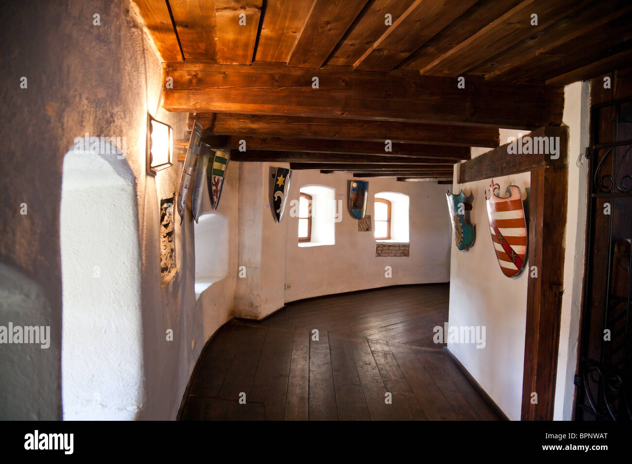 Interior passage at Bran Castle in Romania Stock Photo - Alamy