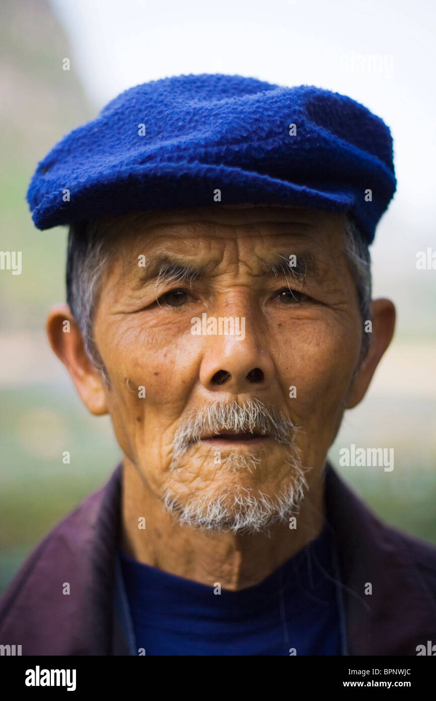 Portrait of old man in Yangshuo, Guangxi Province, China. Asia Stock ...